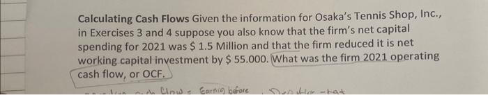 Solved Calculating Cash Flows Given the information for | Chegg.com