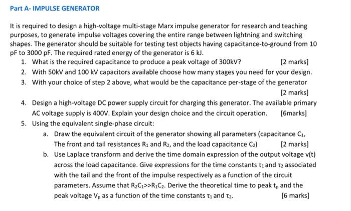 Solved Part A-IMPULSE GENERATOR It is required to design a | Chegg.com