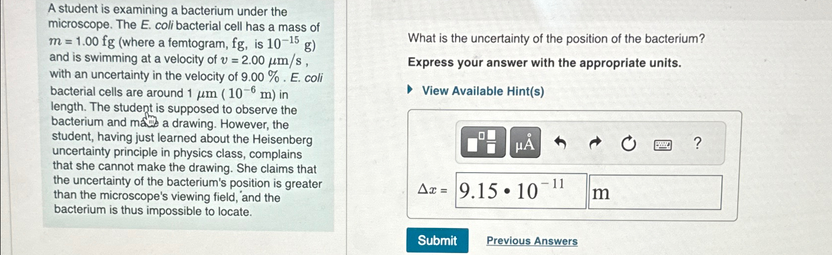 Solved A student is examining a bacterium under the | Chegg.com