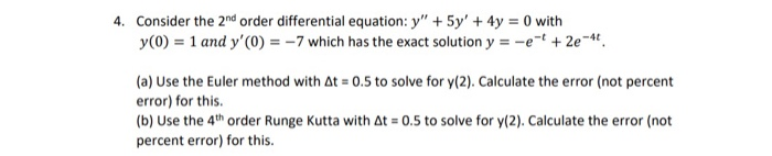 Solved 4. Consider the 2nd order differential equation: y" + | Chegg.com