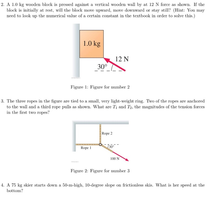 Solved 2. A 1.0 kg wooden block is pressed against a | Chegg.com