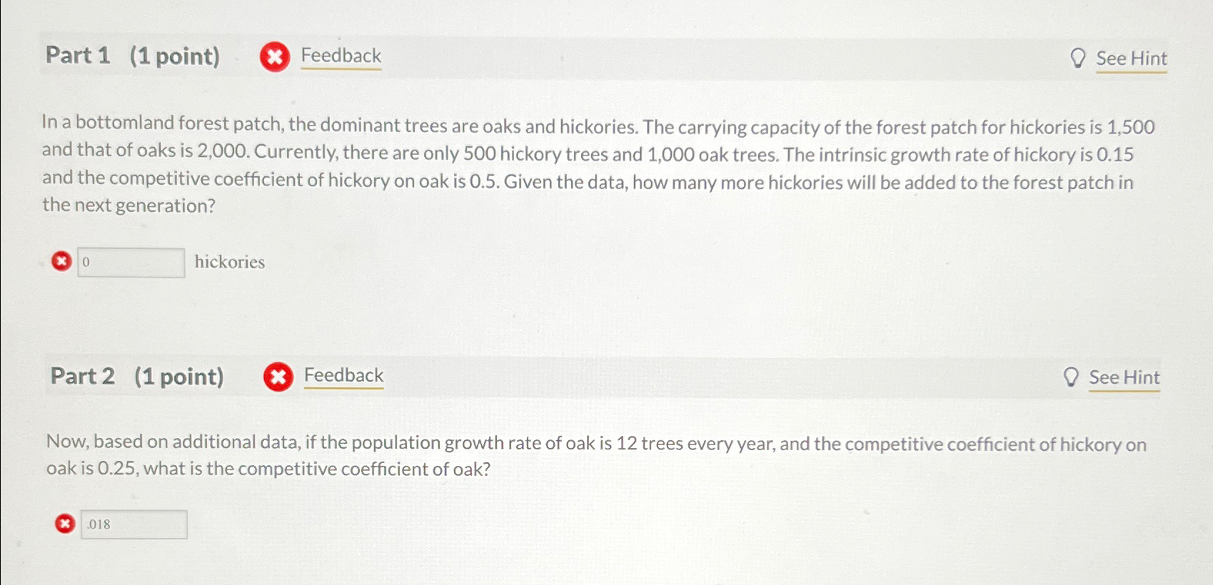 Solved Part 1 (1 ﻿point)FeedbackSee HintIn a bottomland | Chegg.com