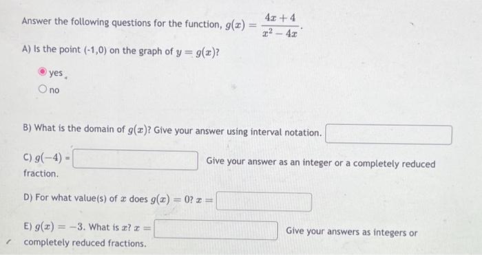 Solved Answer the following questions for the function, | Chegg.com