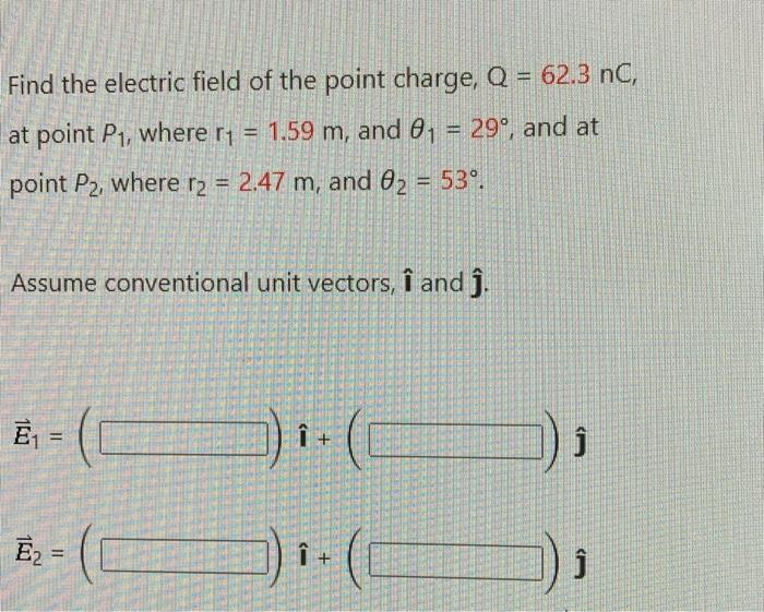 Solved Find the electric field of the point charge, | Chegg.com