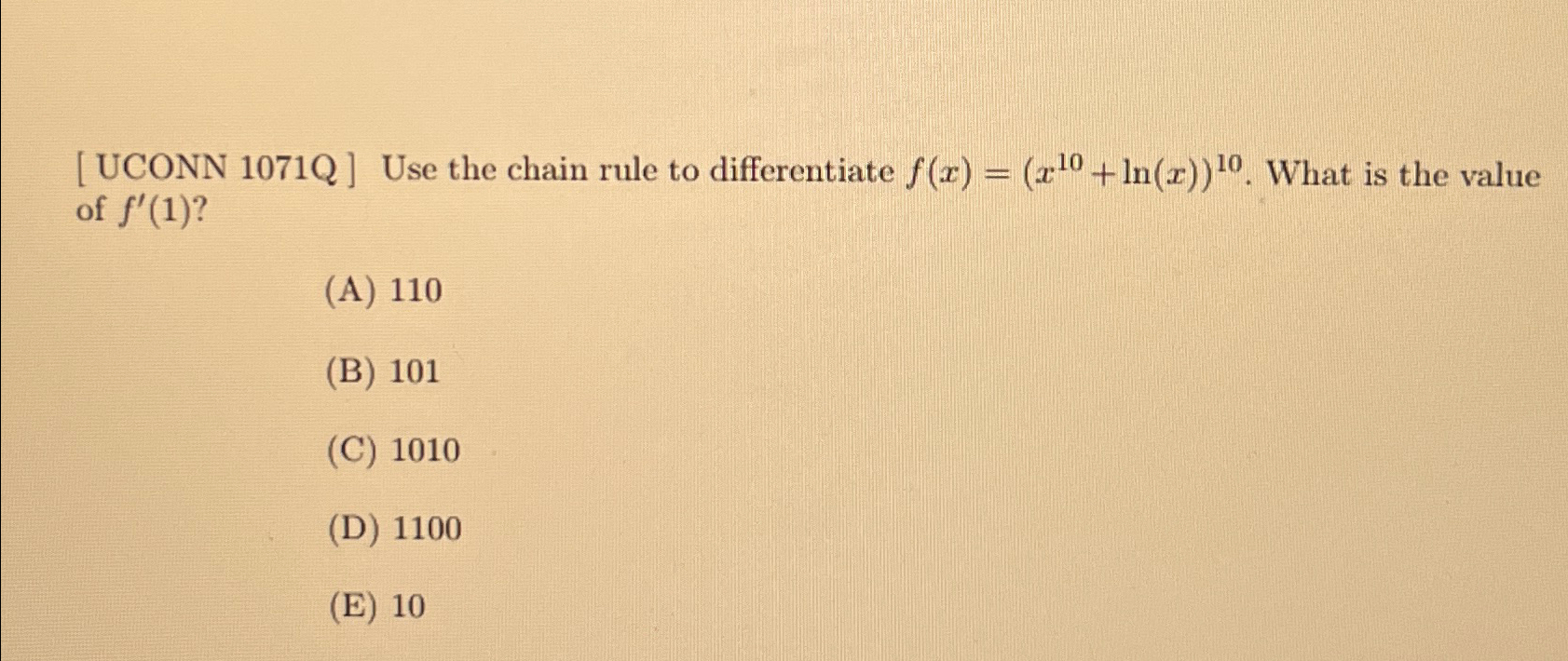 Solved [ ﻿UCONN 1071Q] ﻿Use the chain rule to differentiate | Chegg.com