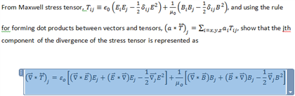 Solved From a Maxwell stress tensor, ,and using the rule | Chegg.com