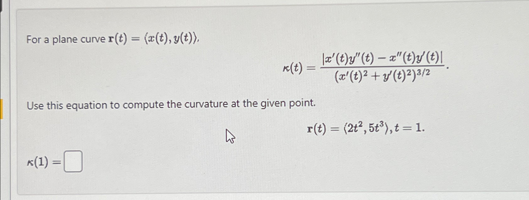 Solved For a plane curve | Chegg.com