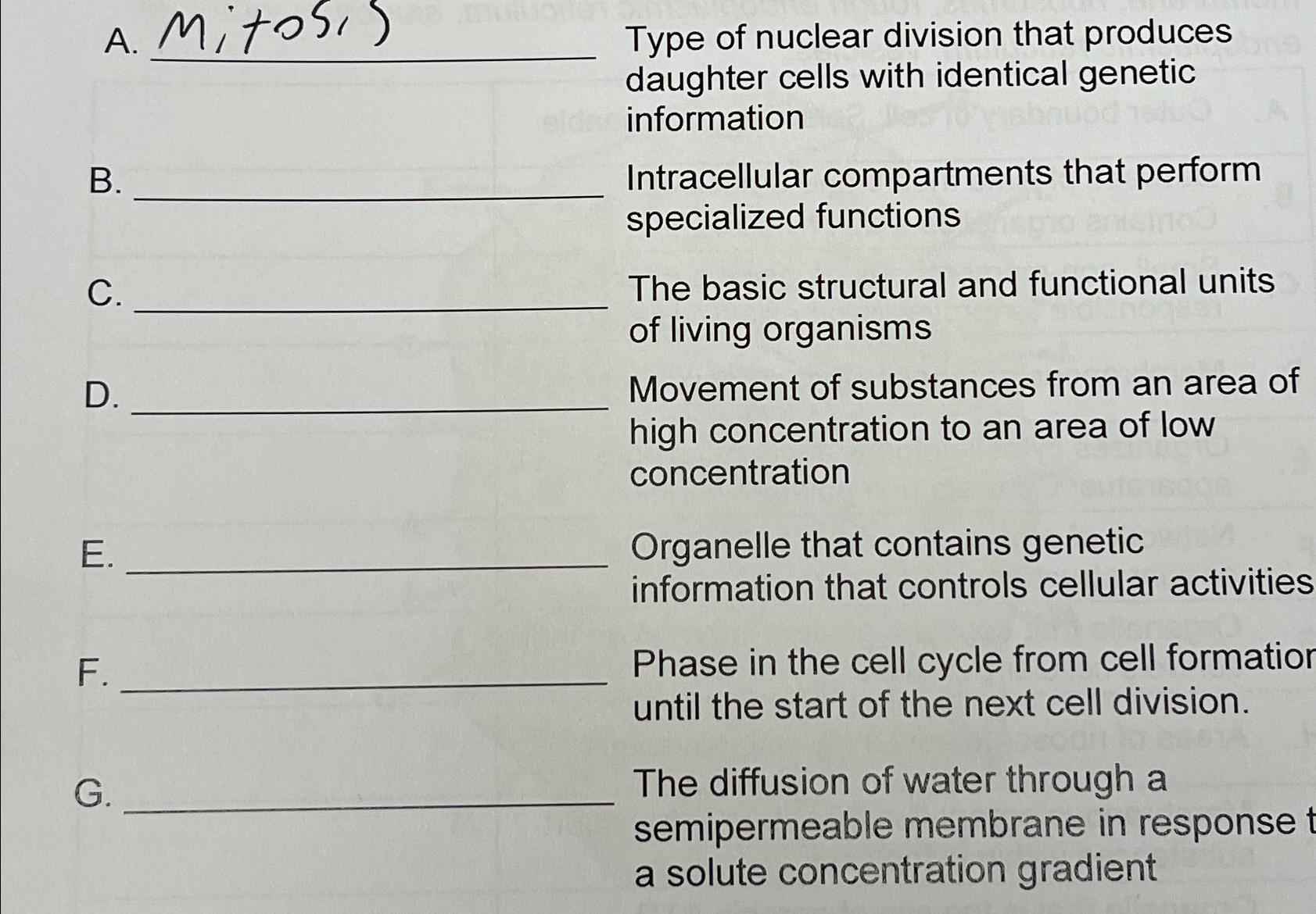 Solved A. ﻿MitosisB.C.DE.F.G.Type of nuclear division that | Chegg.com