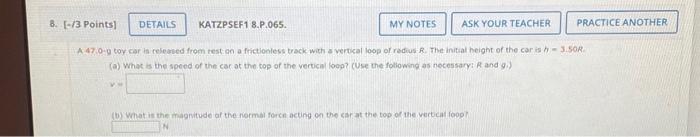 Solved 8. [-/3 Points] DETAILS V= KATZPSEF1 8.P.065. MY | Chegg.com