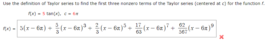 Solved Use the definition of Taylor series to find the first | Chegg.com
