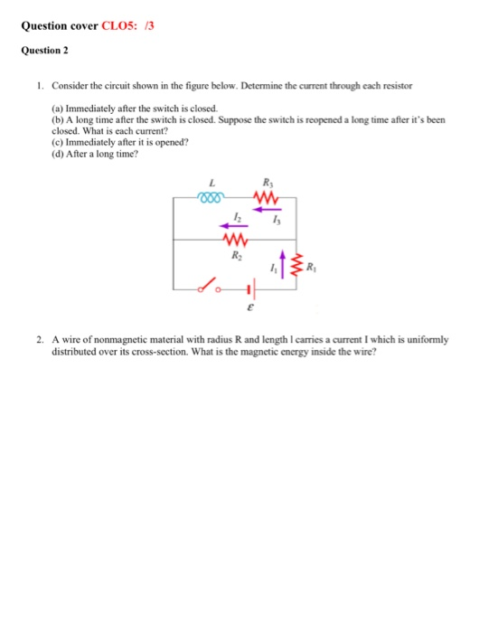 Solved Question cover CLO5: /3 Question 2 1. Consider the | Chegg.com