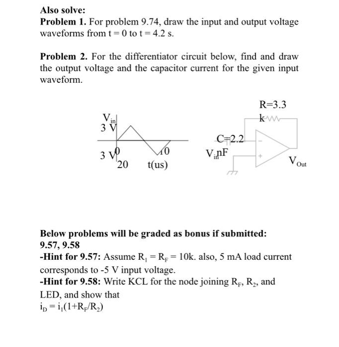 Solved Also Solve Problem 1 For Problem 9 74 Draw The