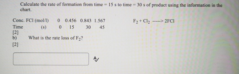 Solved Calculate the rate of formation from time chart. 15 s | Chegg.com