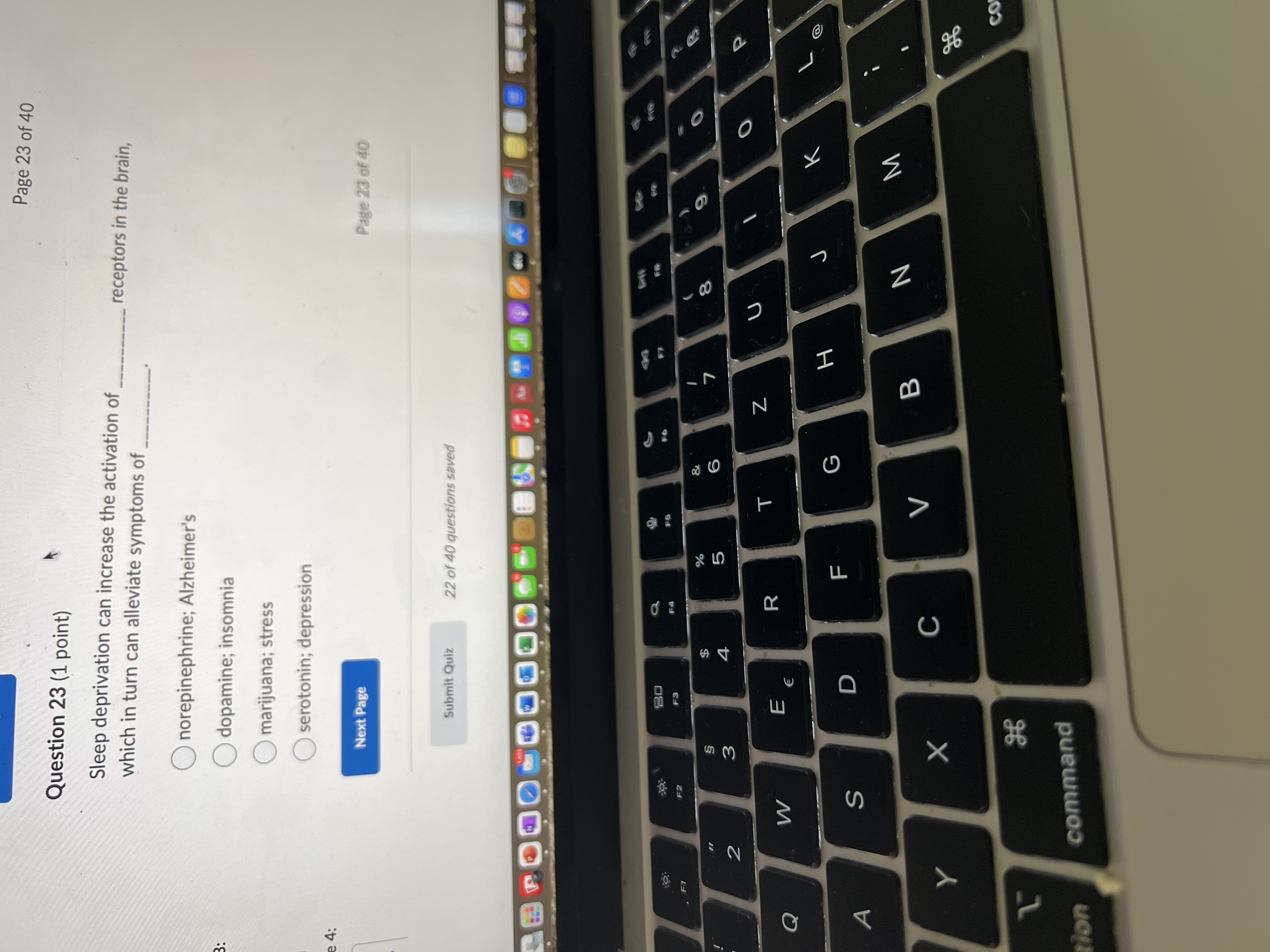 Solved Question 23 (1 ﻿point)Sleep deprivation can increase | Chegg.com