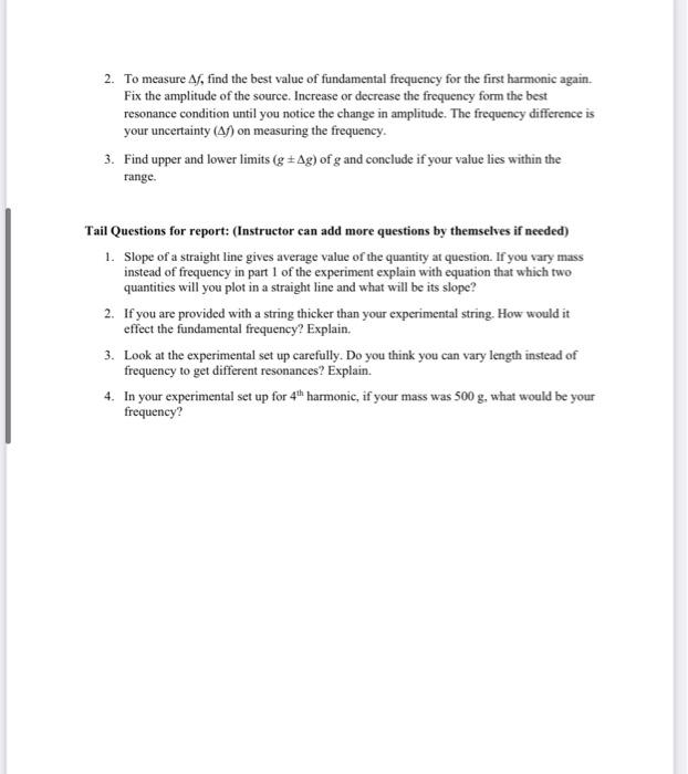 Resonance on String Objectives a. Study of resonance | Chegg.com