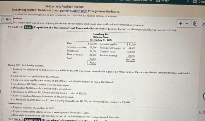 Solved 4-50 Welcome to RedShelf eReader! Just getting | Chegg.com
