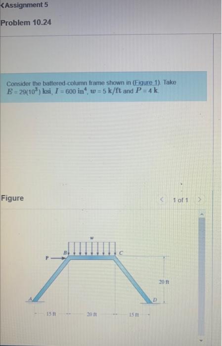 Solved Consider the battered-column frame shown in (Figure | Chegg.com