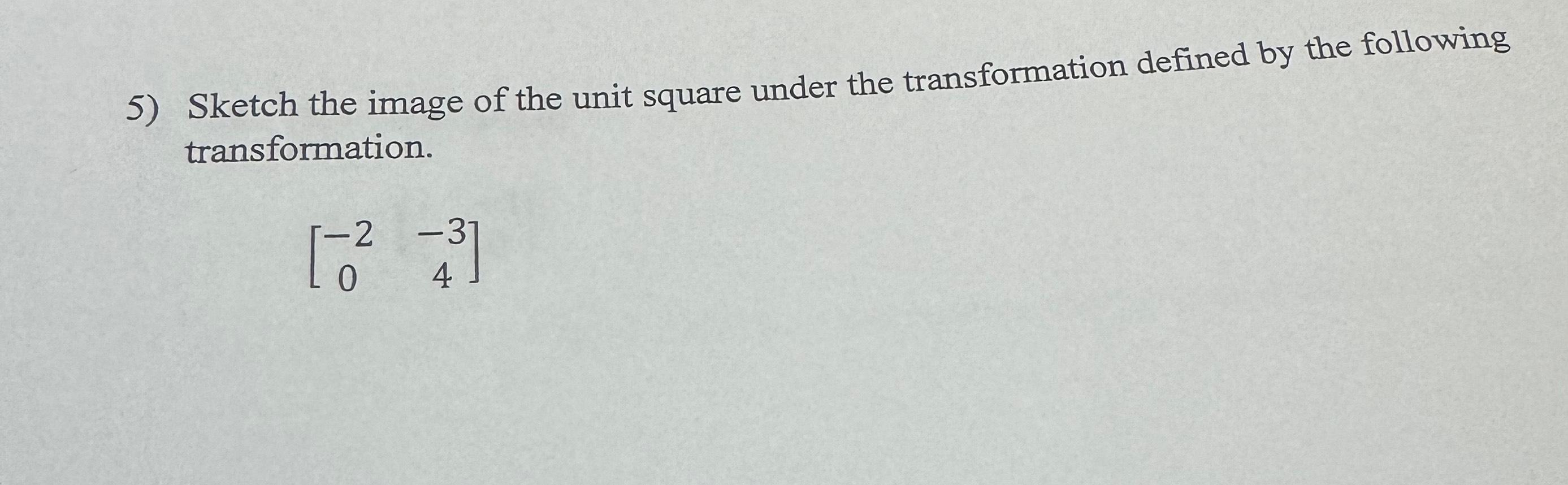 Solved Sketch the image of the unit square under the | Chegg.com