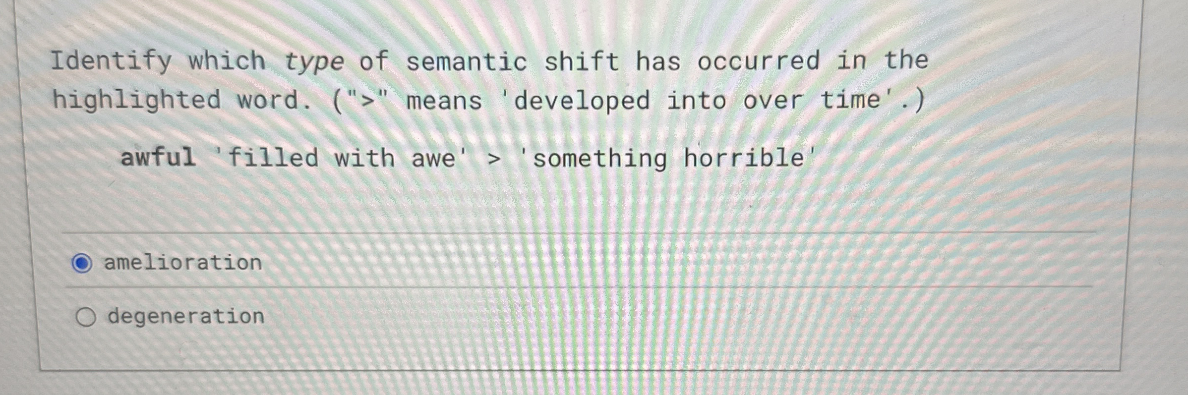 High Quality SOLUTION Identify which type of semantic shift has occurred in | Chegg.com