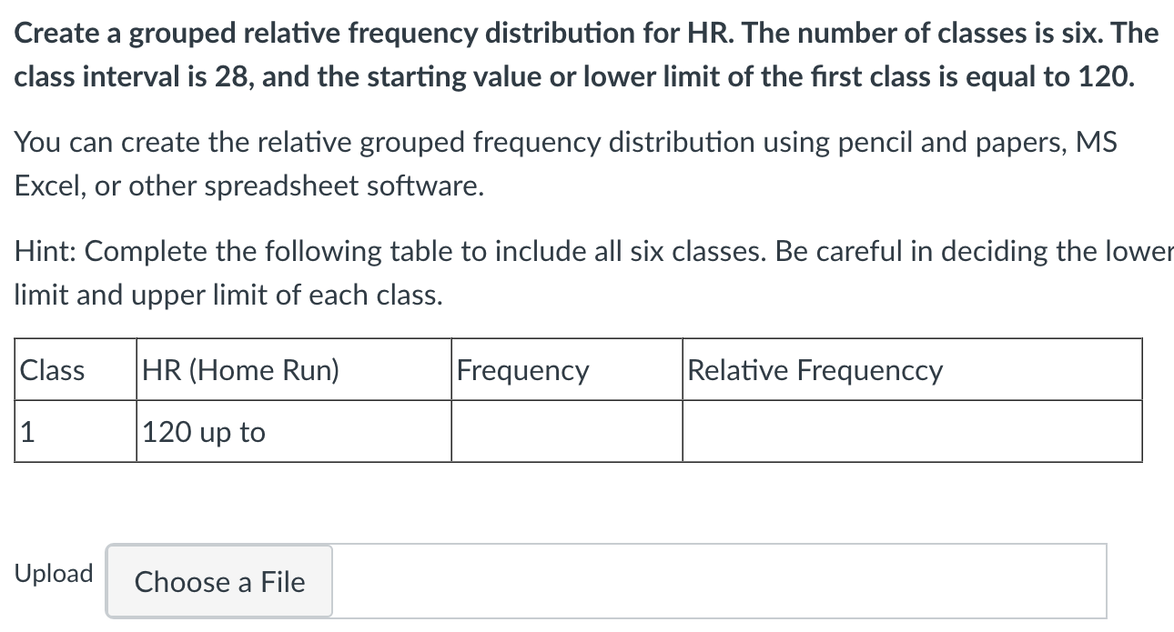Solved Create a grouped relative frequency distribution for | Chegg.com