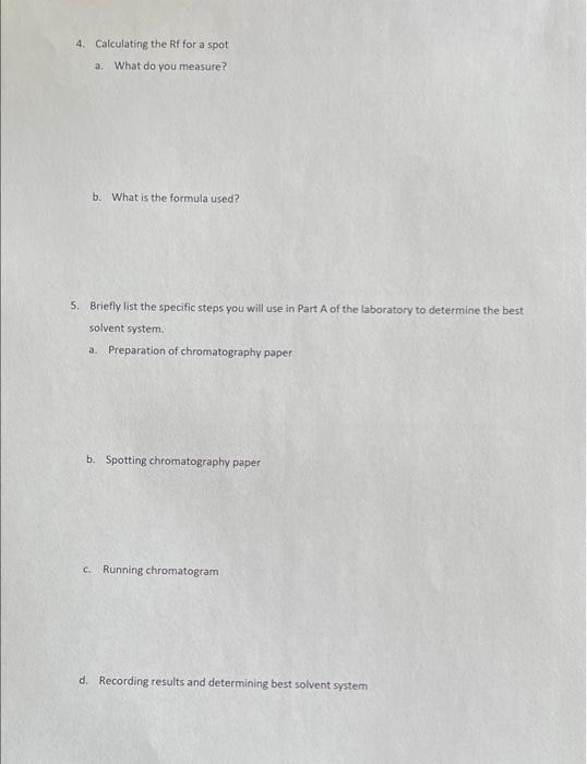 Solved Paper Chromatography Lab - Pre-lab Questions 1. Is it | Chegg.com