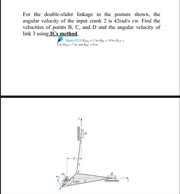 Solved For the double-slider linkage in the posture shown, | Chegg.com
