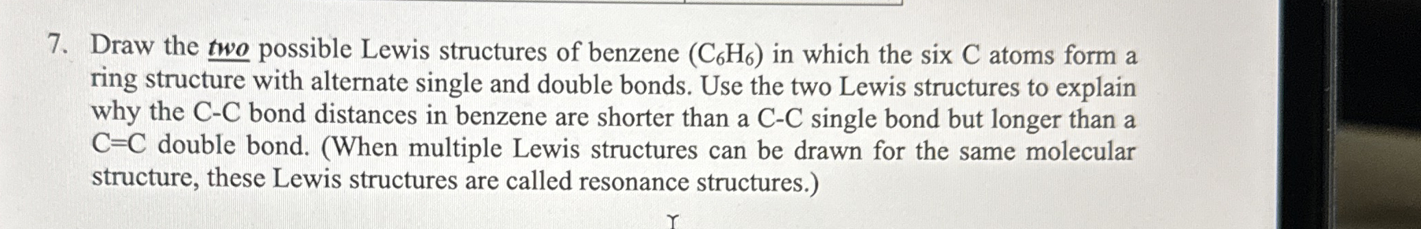 Solved Draw the two possible Lewis structures of benzene | Chegg.com