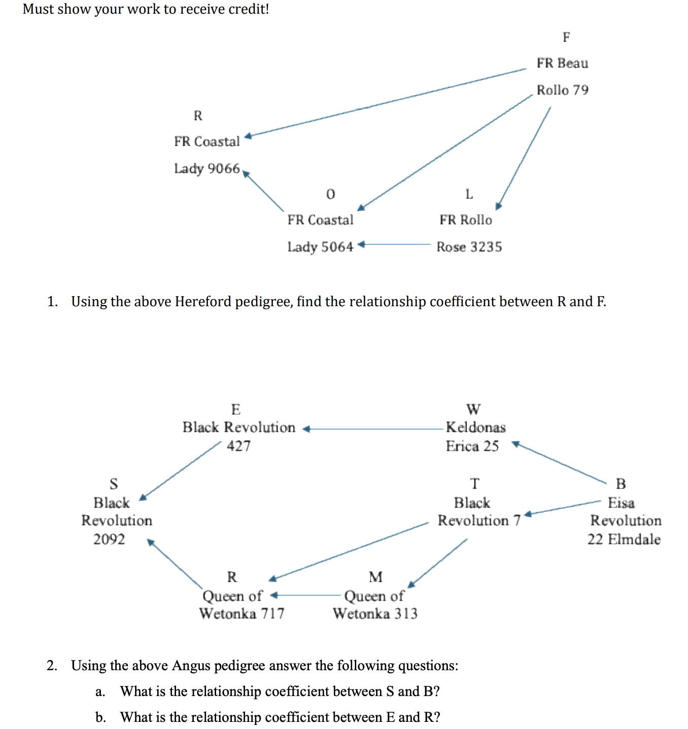 Solved Must show your work to receive credit! Using the | Chegg.com