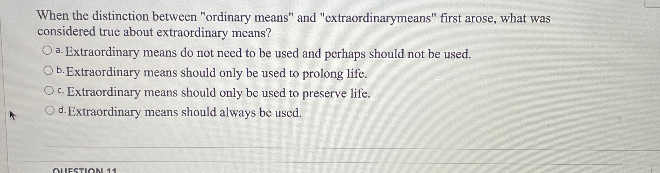 Solved When the distinction between "ordinary means" and | Chegg.com