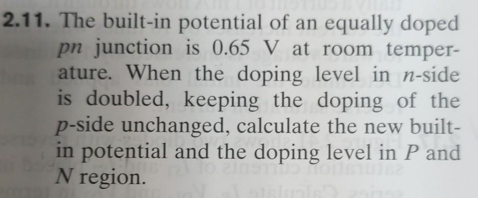 Solved How to calculate the doping level in P and N region? | Chegg.com