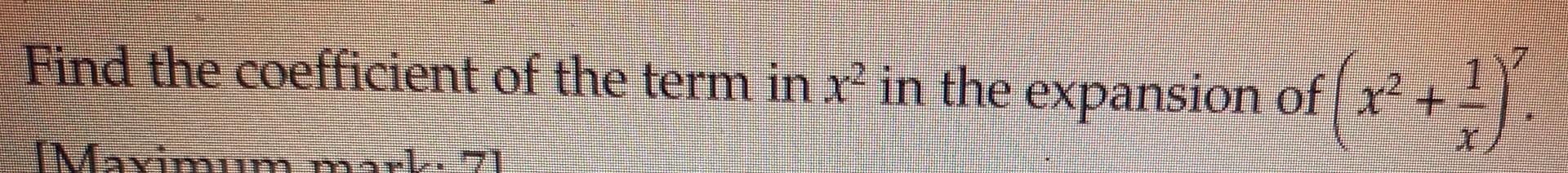 Solved Find the coefficient of the term in x2 in the | Chegg.com