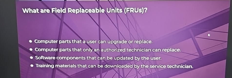 Solved What are Field Replaceable Units (FRUs)?Computer | Chegg.com