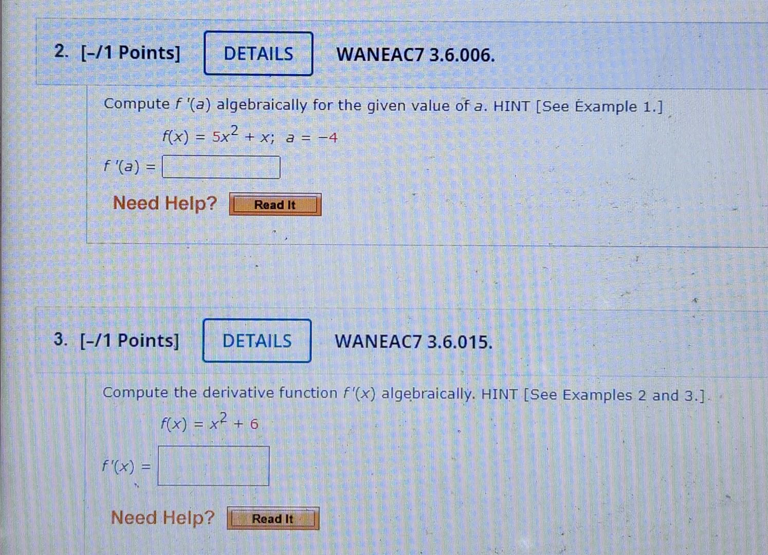Solved Compute f′(a) algebraically for the given value of a. | Chegg.com