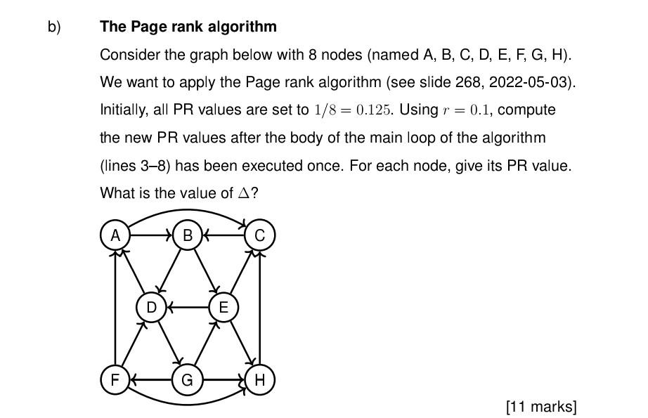 The Page rank algorithm Consider the five statements | Chegg.com