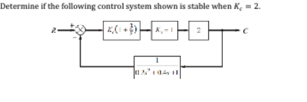 Solved Determine if the following control system shown is | Chegg.com