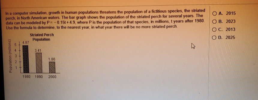 Solved In a computer simulation, growth in human populations | Chegg.com