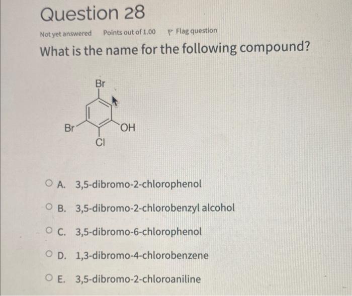 Solved What is the name for the following compound? A. | Chegg.com