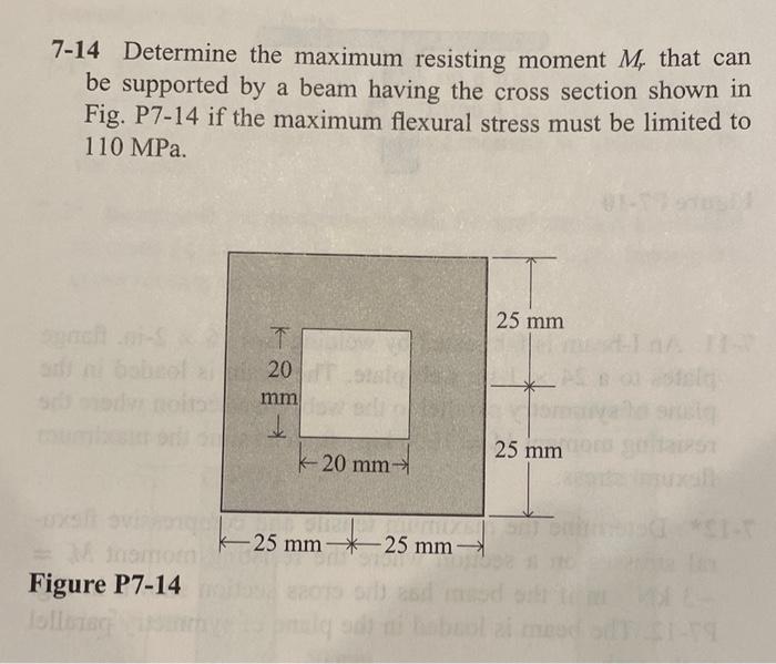 Solved 7-14 Determine the maximum resisting moment Mr that | Chegg.com Solved 7-14 Determine the maximum resisting moment Mr that | Chegg.com