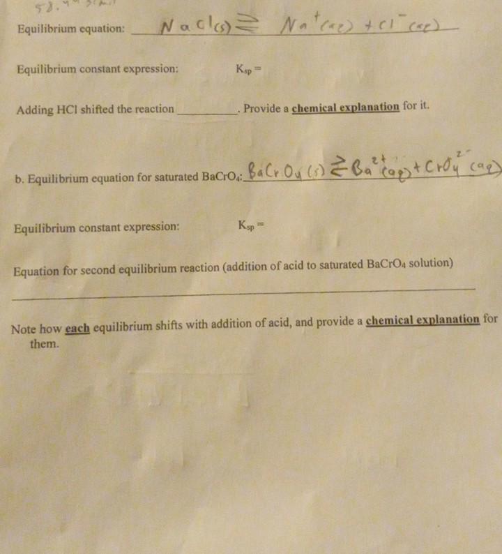 Solved 5). Equilibrium equation: Nacles) Noteaz toi cap) | Chegg.com
