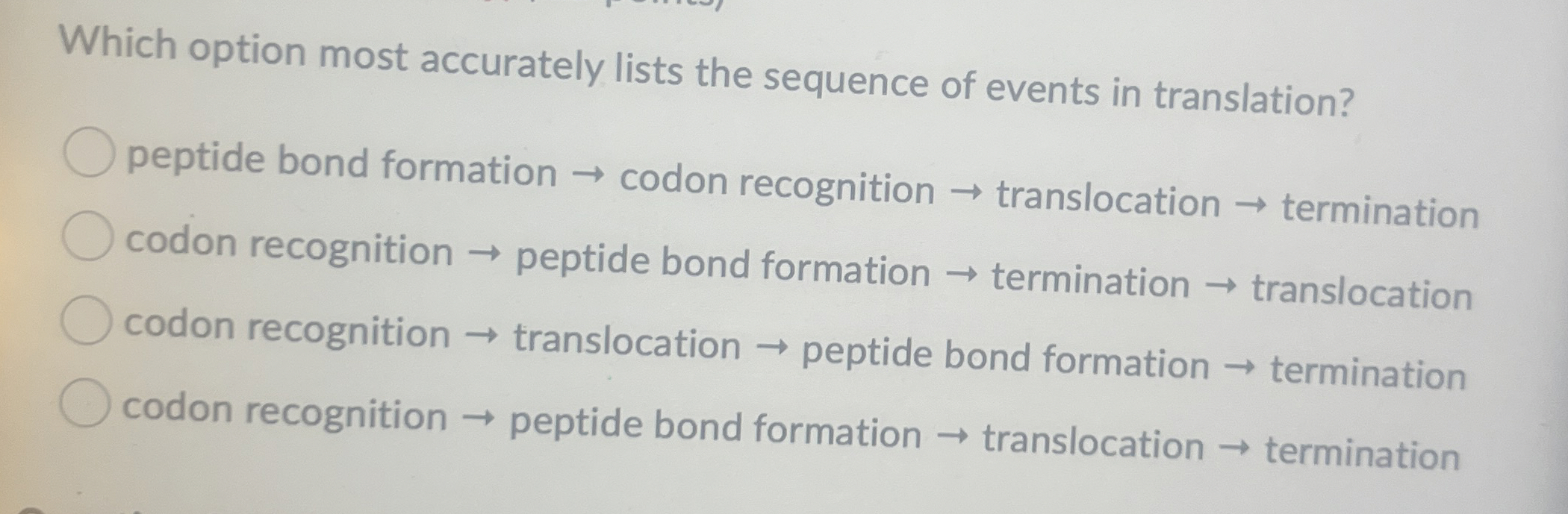 Solved Which option most accurately lists the sequence of | Chegg.com