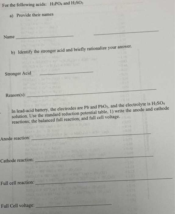 Solved In lead-acid battery, the electrodes are Pb and PbO2, | Chegg.com