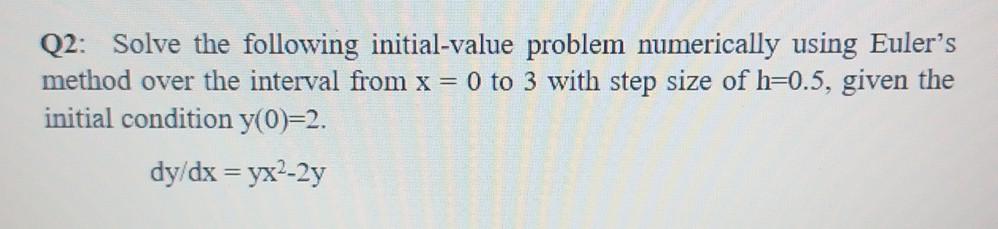 Solved Q2: Solve the following initial-value problem | Chegg.com