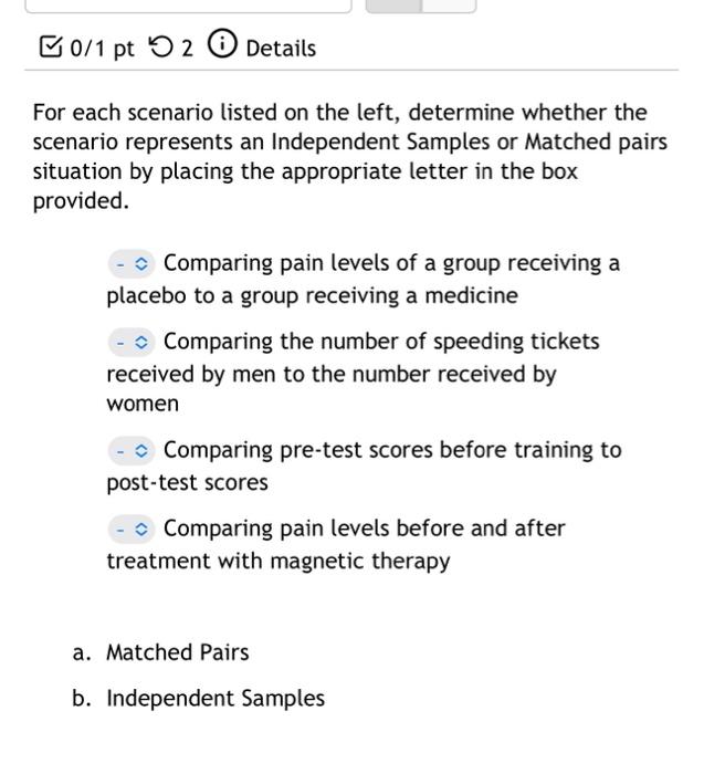 Solved For each scenario listed on the left, determine | Chegg.com