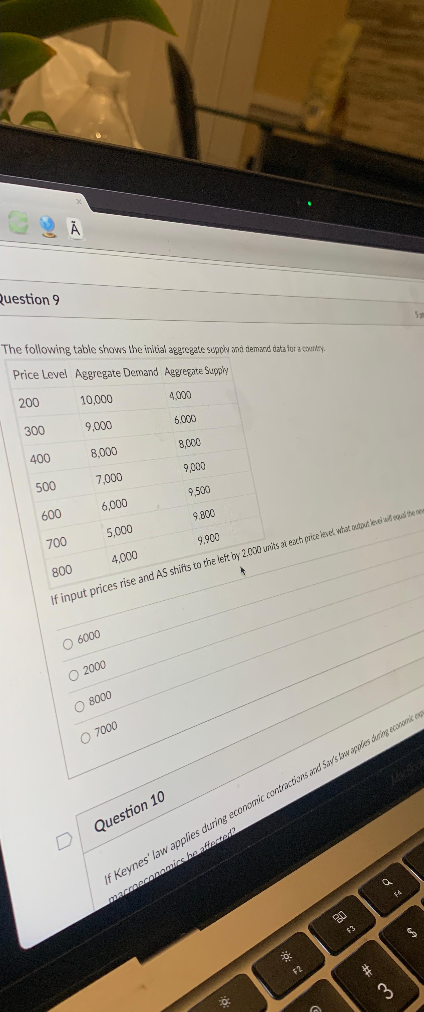 Solved uestion 9The following table shows the initial | Chegg.com