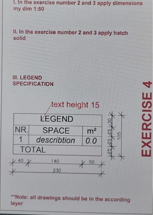 I. In the exercise number 2 and 3 apply dimensions my | Chegg.com