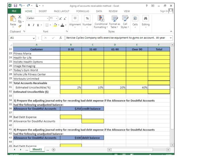 Solved Preparing an Aging of Accounts Receivable Schedule | Chegg.com