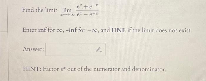 Solved Find the limit \\( \\lim _{x \\rightarrow+\\infty} | Chegg.com