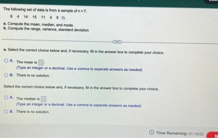 Solved The following set of data is from a sample of n=7. | Chegg.com