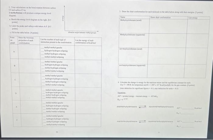 3.3. CHEM 234 Experiment 3 Lab Repert: Computational | Chegg.com