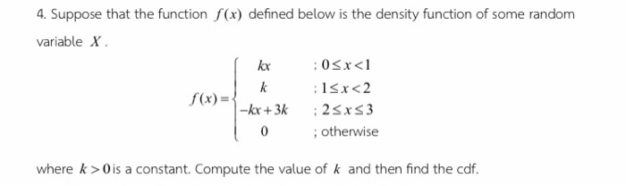 Solved 4. Suppose that the function f (x) defined below is | Chegg.com